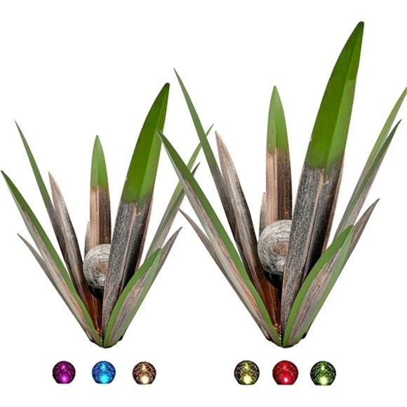 Accents | Tequila Rustic Sculpture Hand Painted Metal Agave W Gazing ...